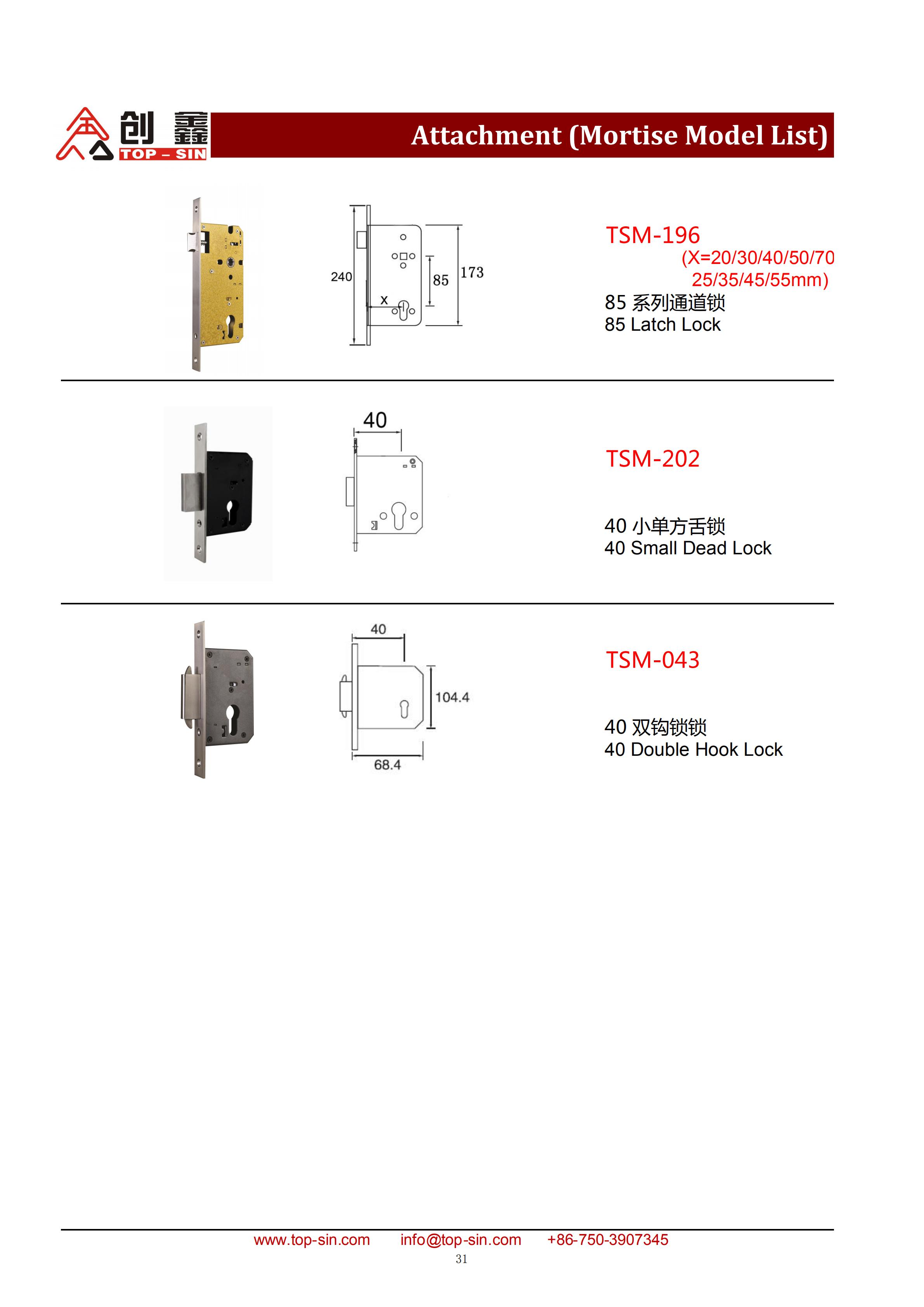 101:Euro Mortise Lock (all model list ) – Euro Mortise Door Lock